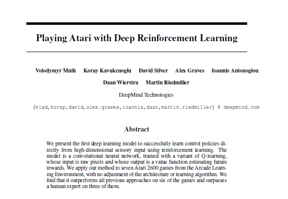 Playing Atari with Deep Reinforcement Learning – TensorMSA